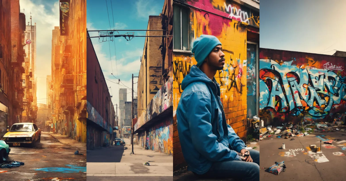 Lexica - Generate a street art album cover that blends the gritty and ...