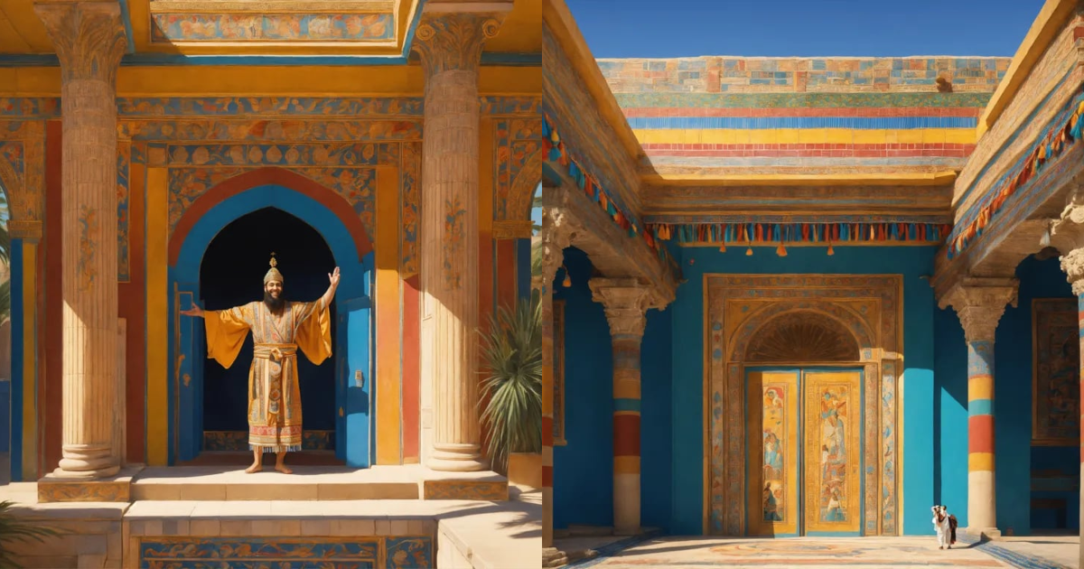 Lexica - In 770 BC at a sunny outdoor bizarre, a frilly Assyrian royal ...