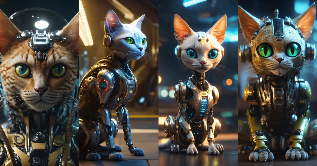 Lexica - Alien creature with cat skin and cat face and cat eyes with ...