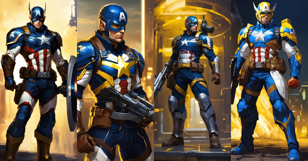 Lexica - Full body high elf sci fi captain america wearing heavy sci fi ...