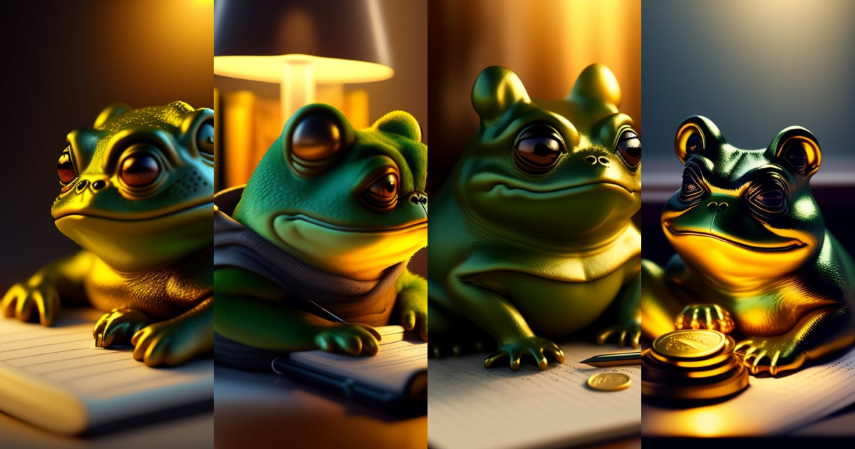 Lexica - An exhausted pepe the frog commiting tax fraud, paperwork ...
