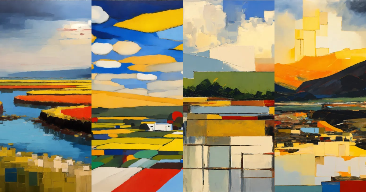 Lexica - Landscape, oil painting, recursive art, in style, generative ...