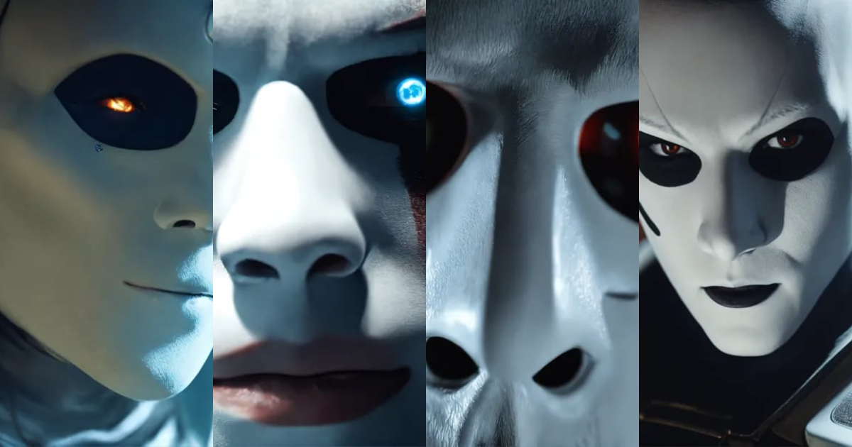 Lexica - Ghost, close up, 4k, video game, white face