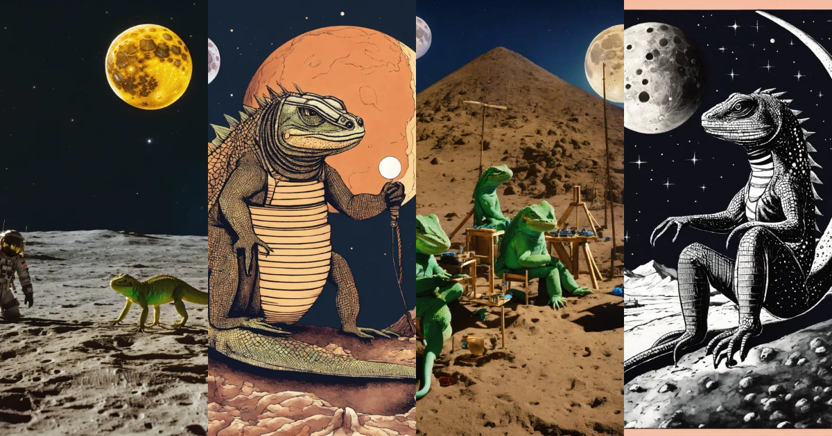Lexica - Lizard People building the moon