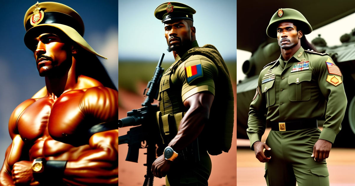 Lexica - Muscular Jesus in army uniform with a m60 in the Vietnam war