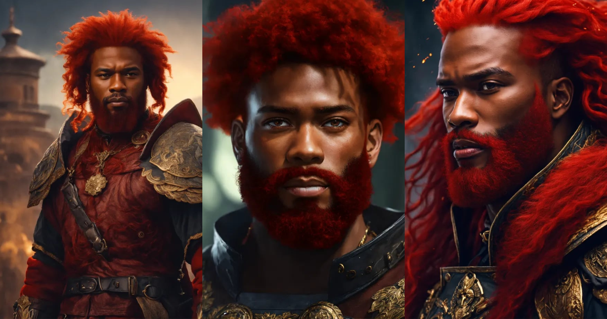 Lexica - Black man General red hair red beard fantasy 4k