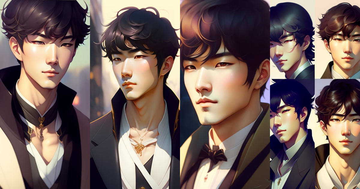 Lexica - Bts Painting of young cute handsome beautiful medium wavy hair man in his 2 0 s named ...