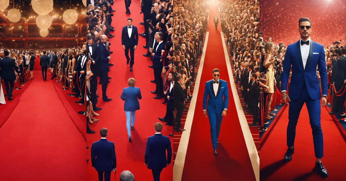Lexica - Generate an image of a famous celebrity walking on a red ...