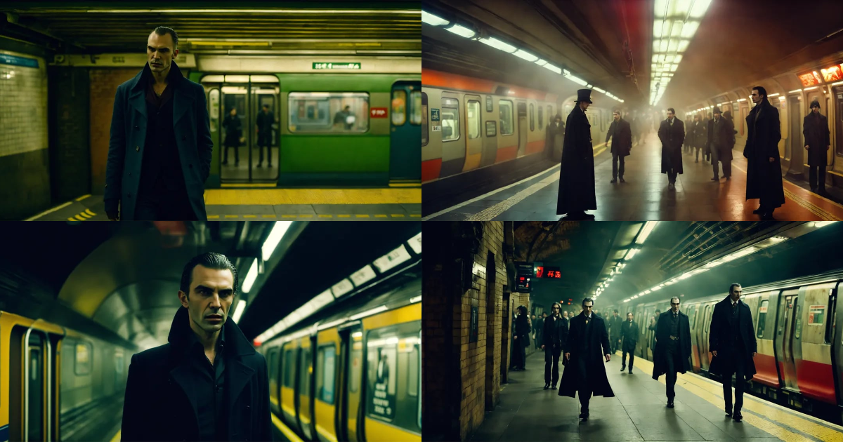 Lexica - Cinematic vampire underworld movie look, london Subway, haze ...