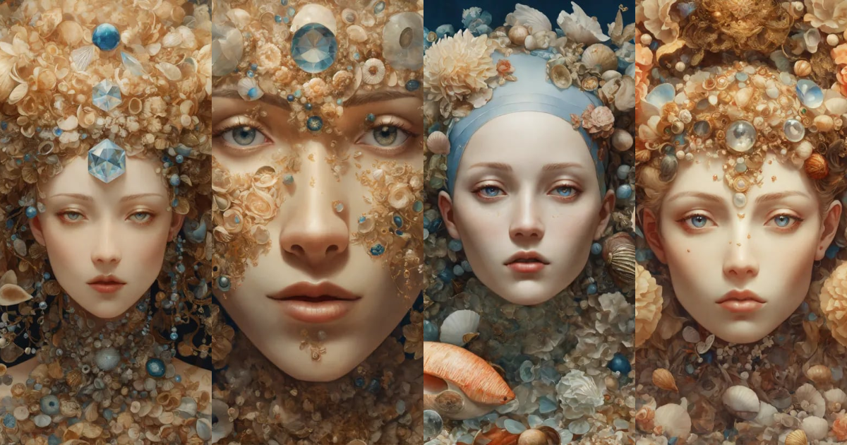 Lexica - The anatomy of a human head made of different styles of eyes ...