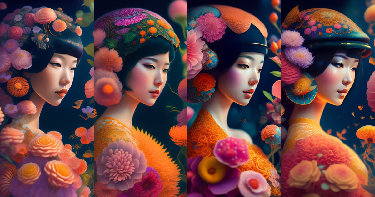 Lexica - Paper craft style portrait of a person merging into mushrooms ...