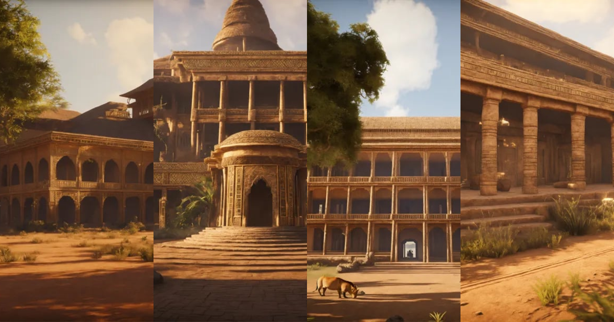 Lexica - Full image of a massive African palace, built in the African ...