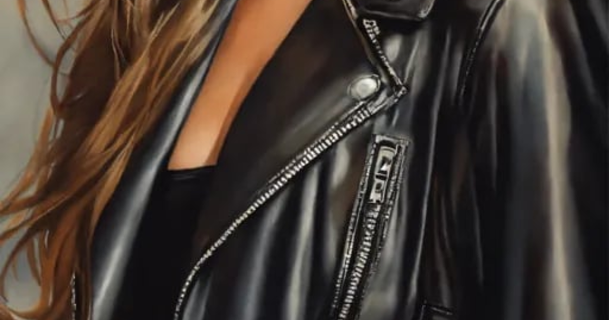 Lexica - 2d drawing, Brooke Shields, age 14. Leather jacket. Black ...