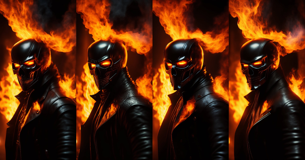 Lexica - Ghost Rider in a dark alley, cinematic lighting, digital art ...