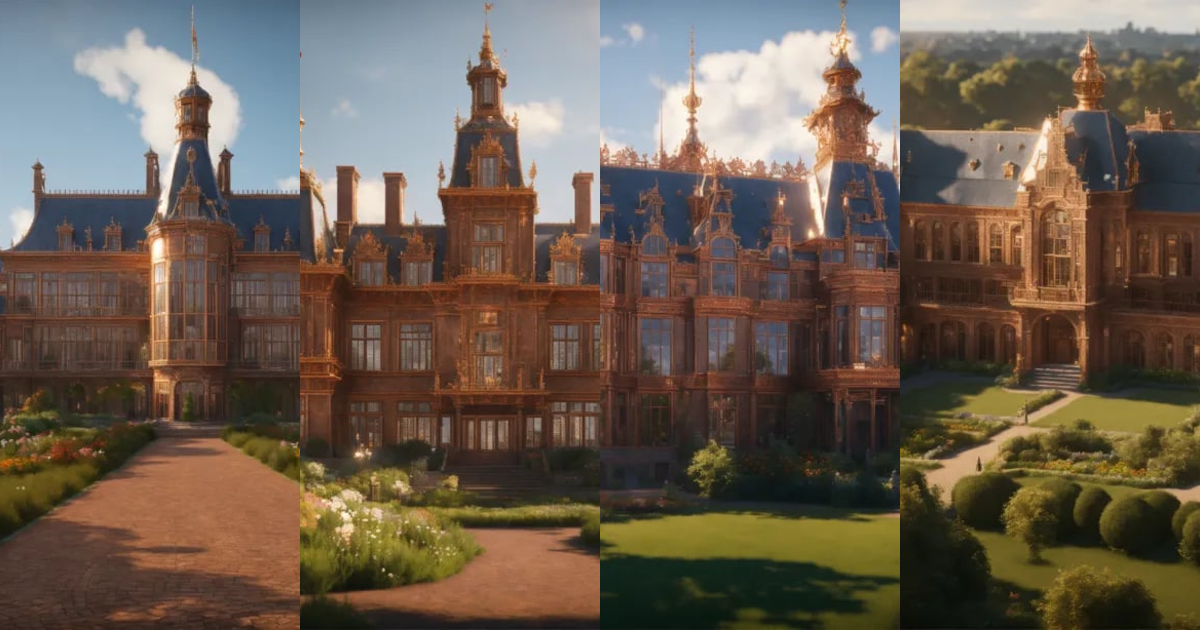 Lexica - Full image of a massive copper palace, dutch architecture, on ...