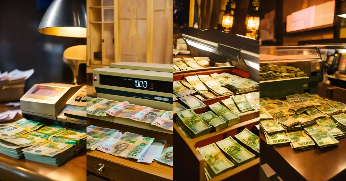Lexica - The banknote counter is on the table, from there come out ...