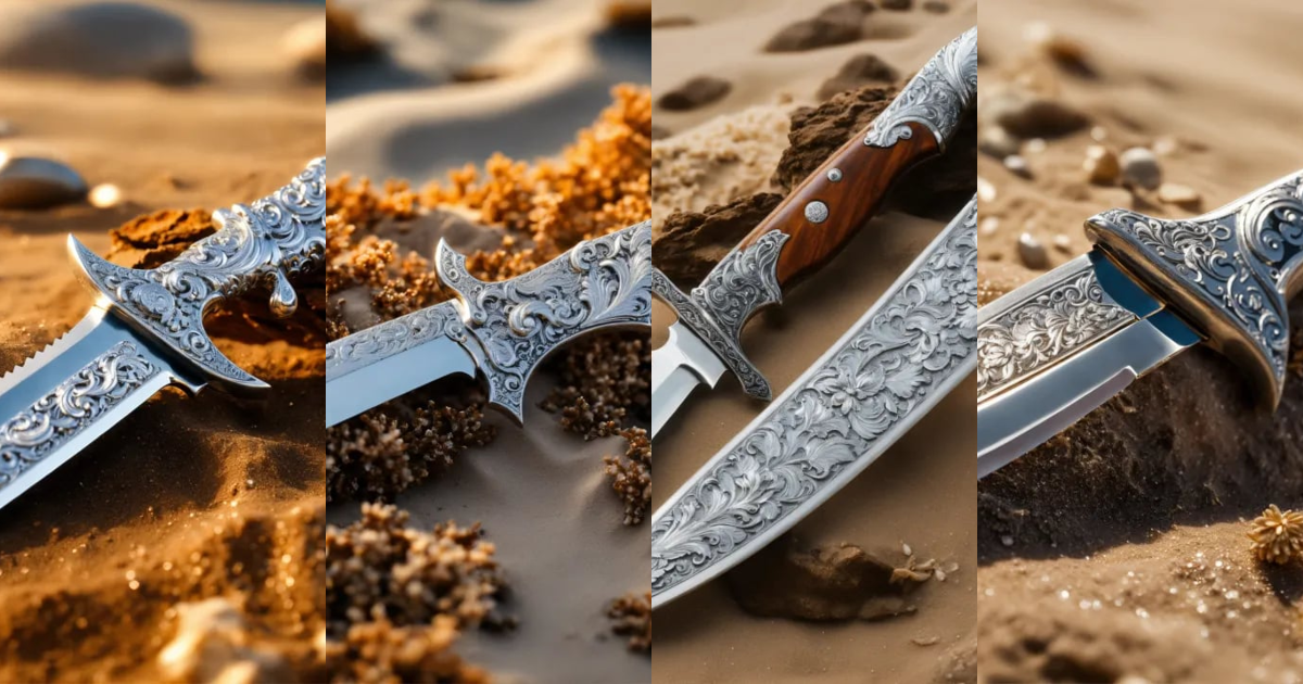 Lexica - 8k, picture of a narrow and delicate wavy hunting knife made ...