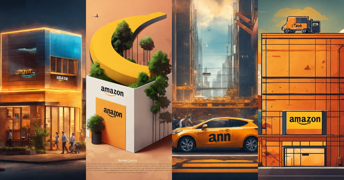 Lexica - Create an image that symbolizes Amazon's growth and dominance ...