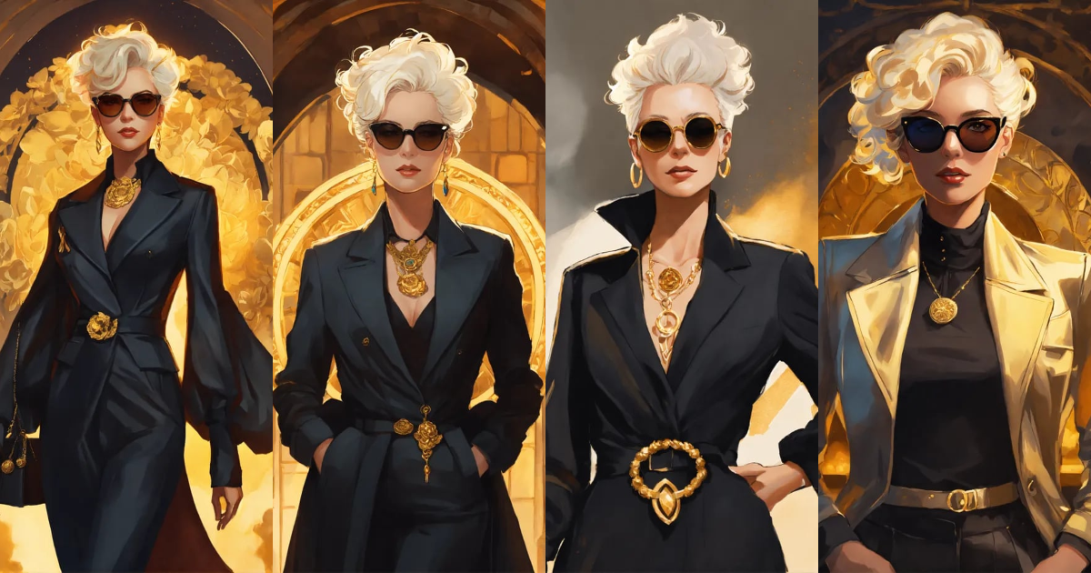 Lexica - Good omens as woman, female Aziraphale wearing black clothes ...
