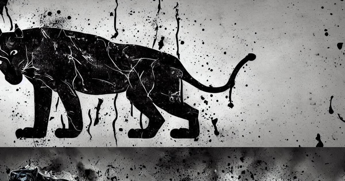 Lexica - A panther, made of tar, in a suburban backyard, sticky, full ...