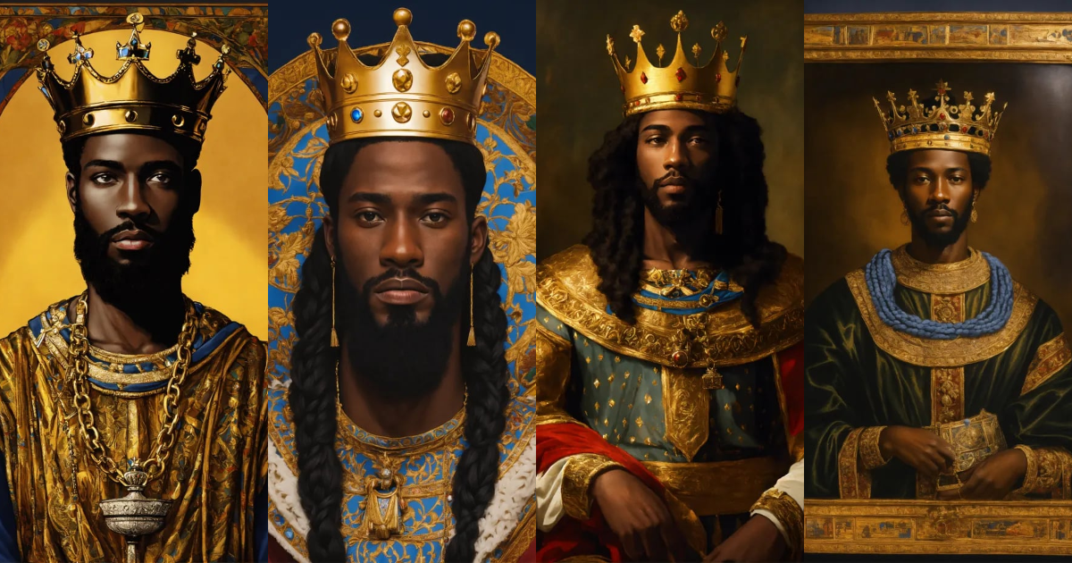 Lexica - A black king david with a royal crown
