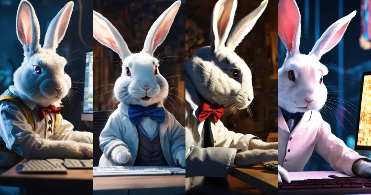 Lexica - A white rabbit from Alice in Wonderland is a software ...