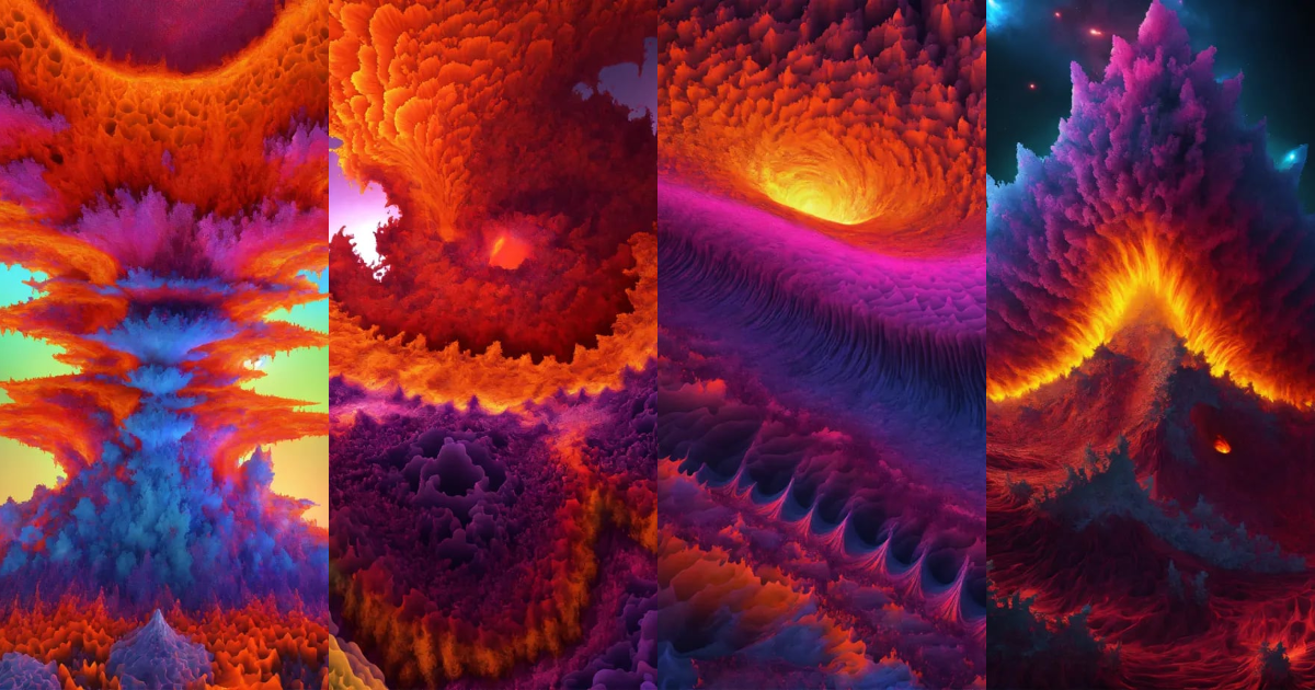 Lexica - Hallucinatory Mandelbrot fractal image super complex wave 3D ...