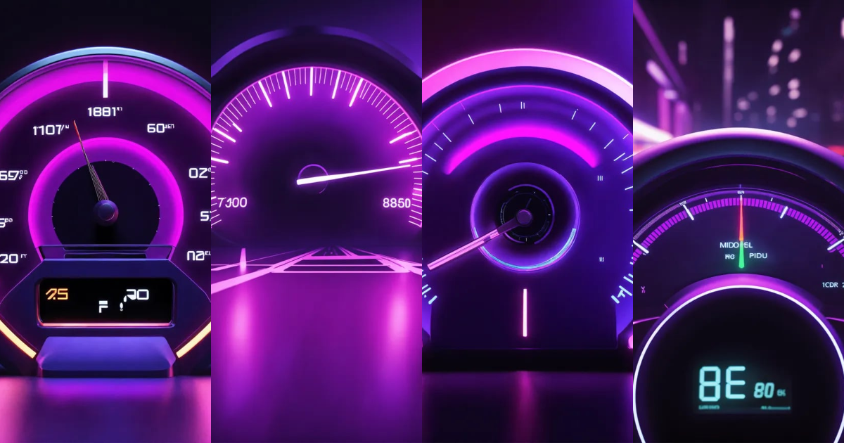 Lexica - 3D render of a minimalist car speed dashboard in a vibrant ...