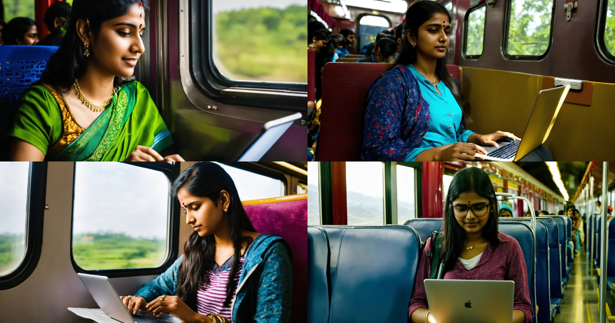 Lexica - Indian Software Engineer Woman that is coding and traveling on ...