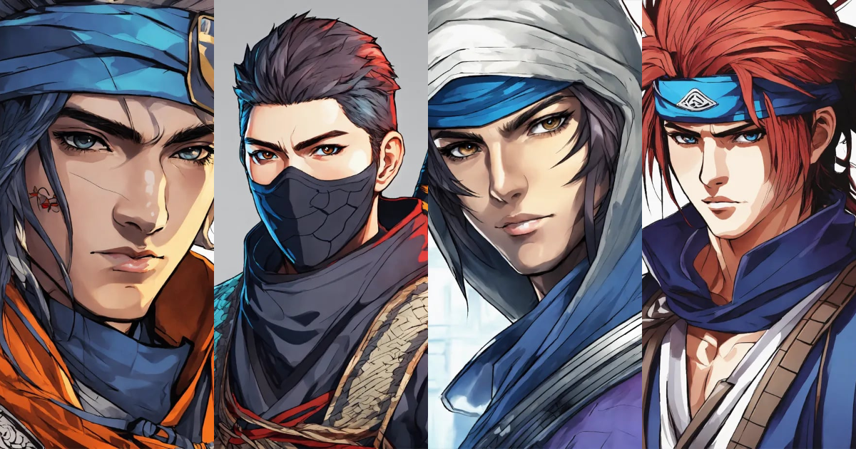 Lexica - Generate a portrait of a ninja, 4K resolution, anime line art ...