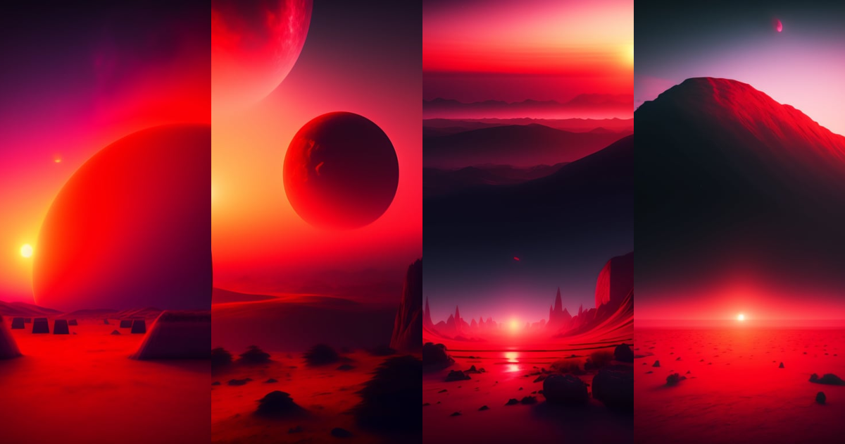 Lexica - New planet, red, red sky, depth, creepy, monsters, eyes ...
