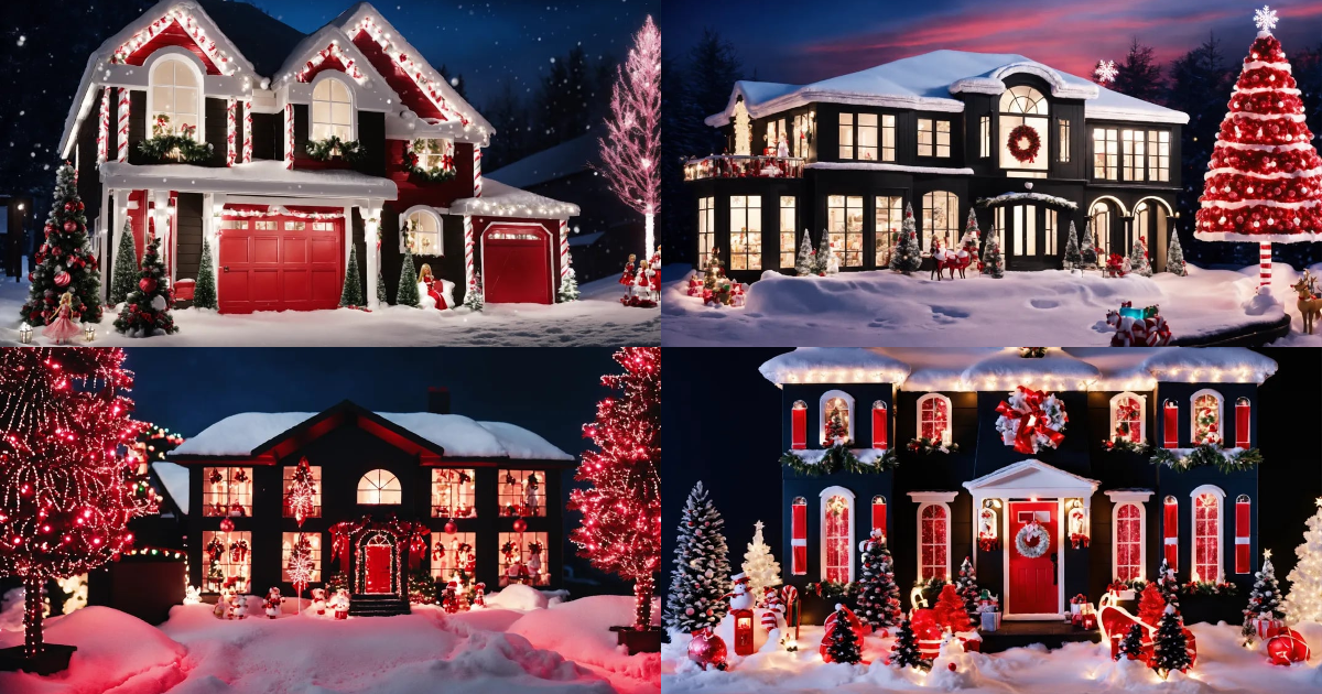 Lexica - Barbie doll, black Christmas, Christmas exterior design ...