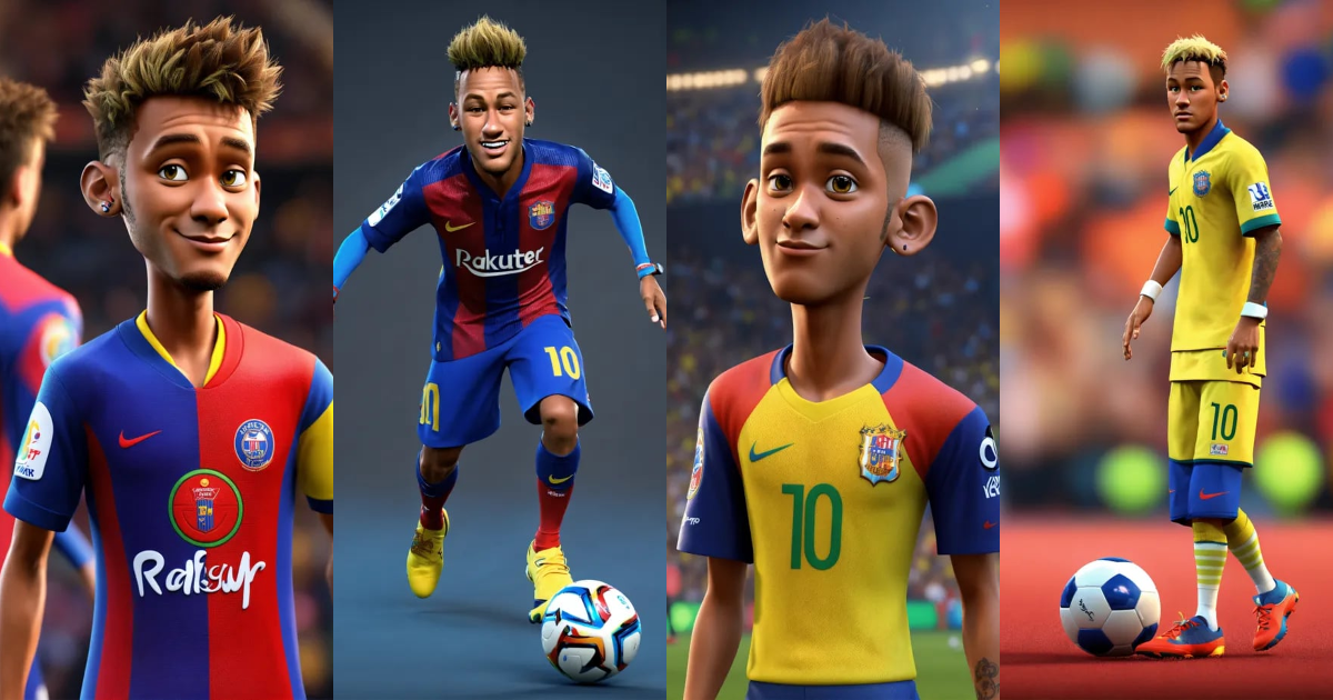 Lexica - Neymar 3d character cartoon disney pixar render