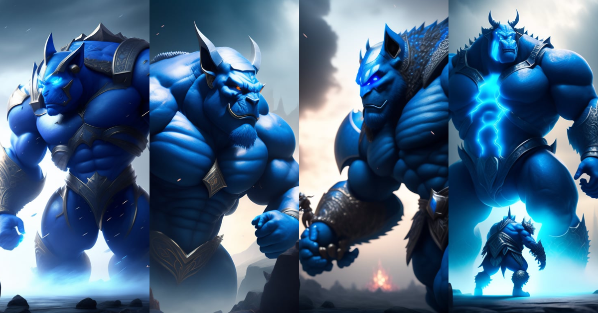 Lexica - Silver Golem fighting with Blue Ogre, 8k, digital art, epic ...