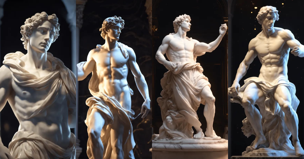 Lexica - Bernini sculpture of man in white marble, full character art ...