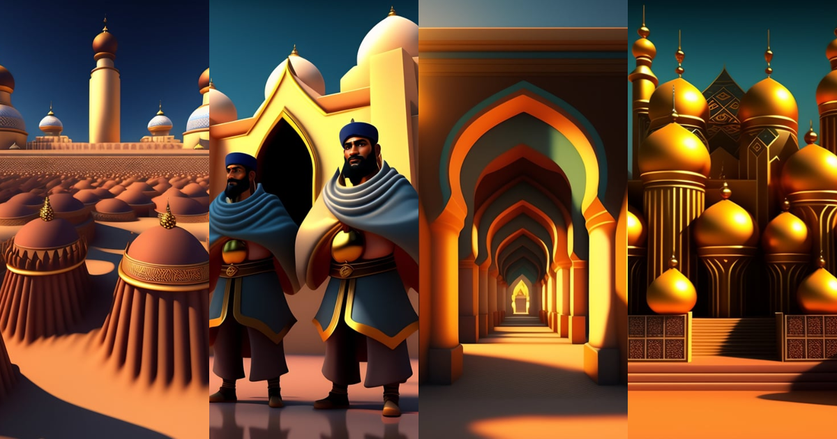 Lexica - 3d cartoon animation islamic men