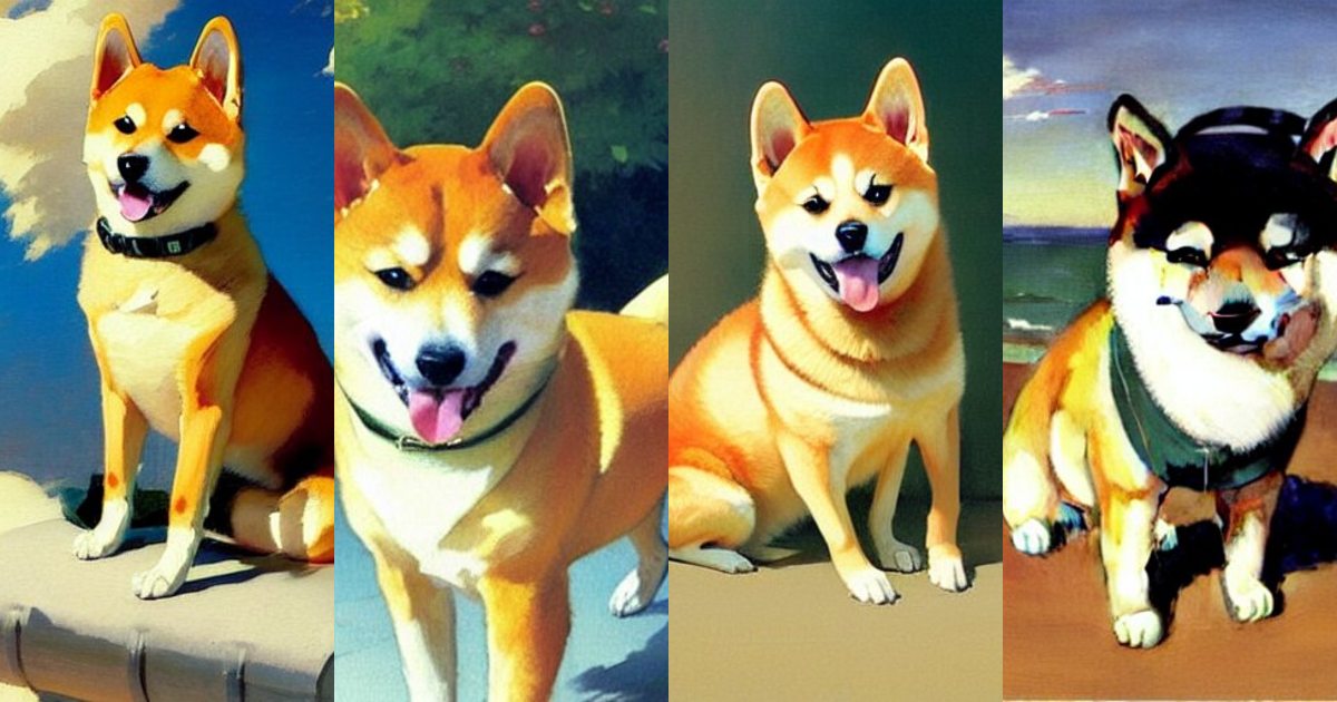 Lexica - A Shibainu dog, by studio ghibli painting, by Joaquin Sorolla ...