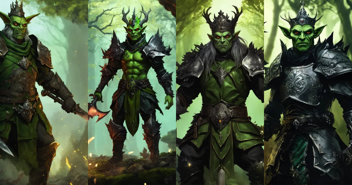 Lexica - Fantasy setting, a sinister-looking Goblin Lord, with dark ...