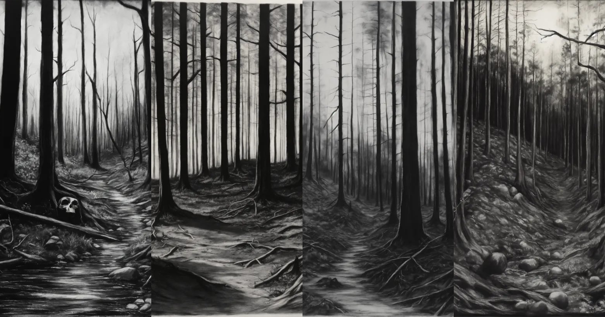 Lexica - A pitch black forest, super macabre in a macabre forest ...