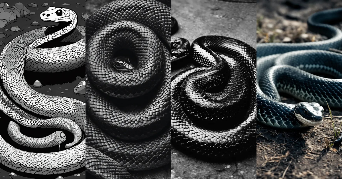 Lexica - Monochrome snake lying flat