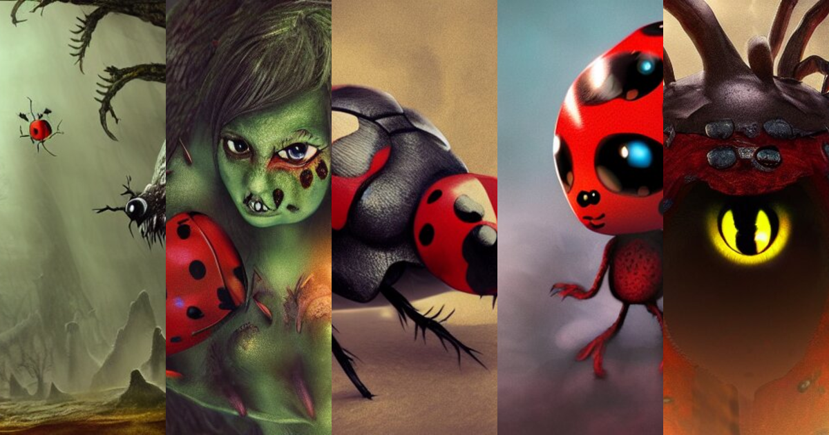 Lexica - Ladybug as a monster, fantasy art style, scary atmosphere ...