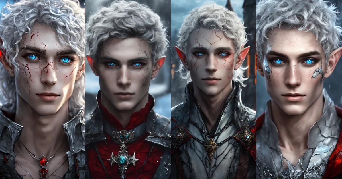 Lexica - Fantasy portrait of a ash-grey skinned elf, masculine ...