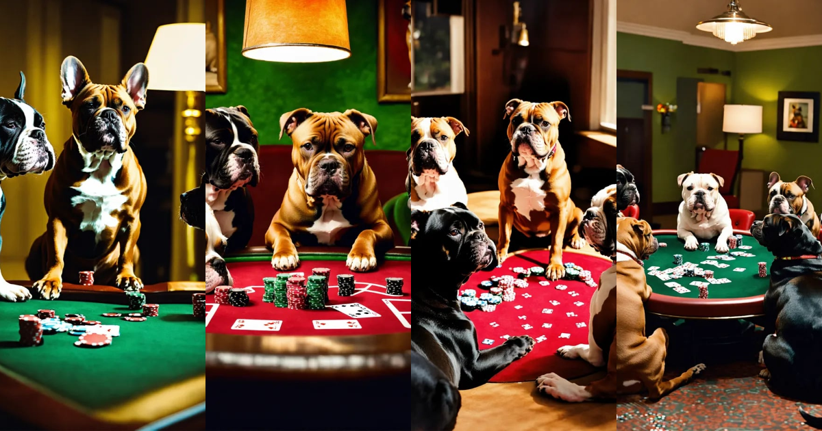 Lexica - A rednose pitbull, bulldog, french bulldog, and a black lab ...