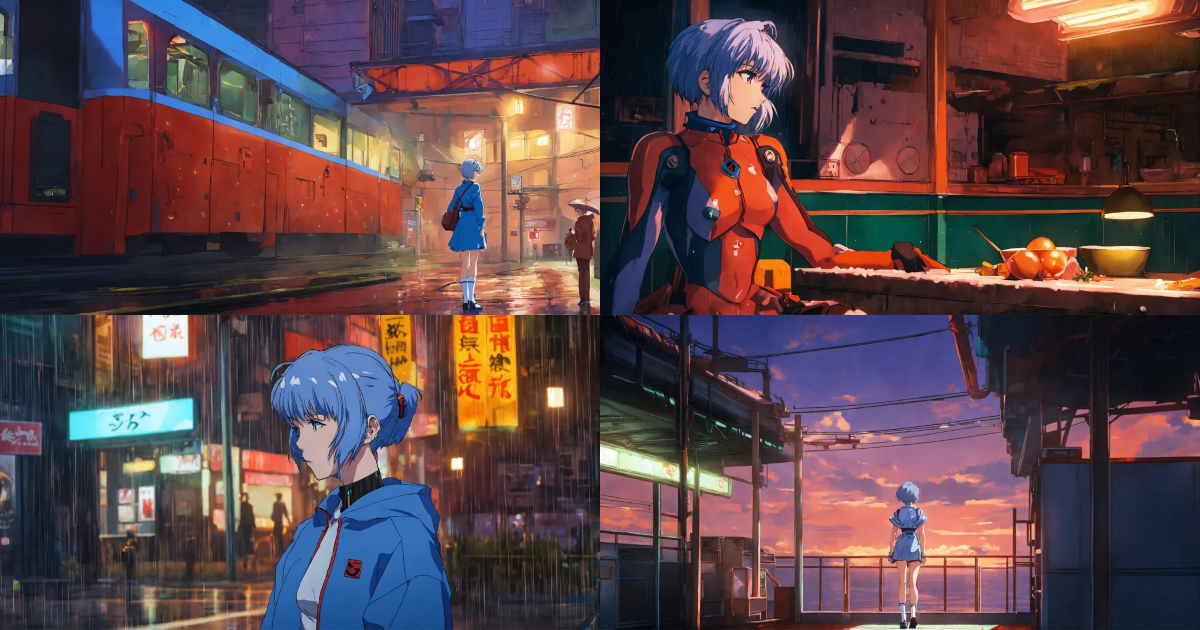 Lexica - Anime art of Rei Ayanami from Neon Genesis Evangelion ...