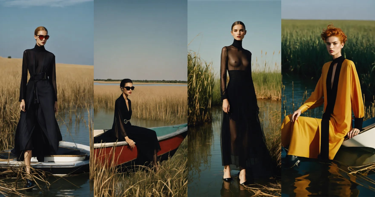 Lexica - Mugler Retro basra marshes vogue boat editorial black vail ...