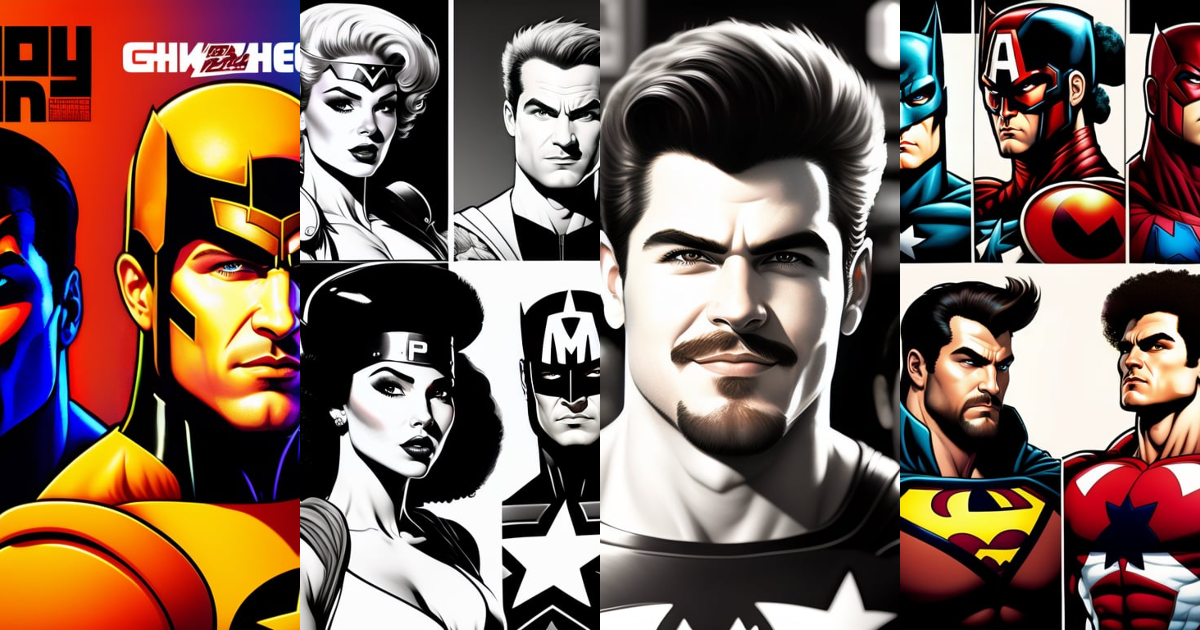 Lexica - Super Heroes buying groceries, Headshot, Symmetrical face ...