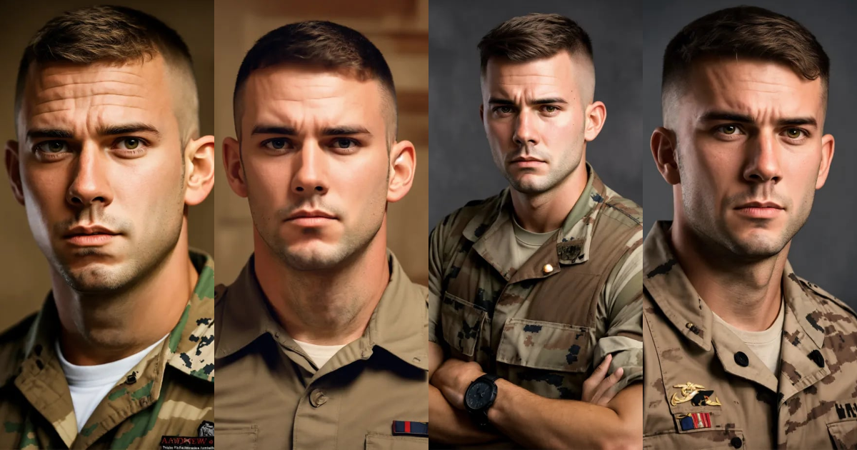 Lexica - Scared man, US Marine, FRONT VIEW, casual clothes, arms ...