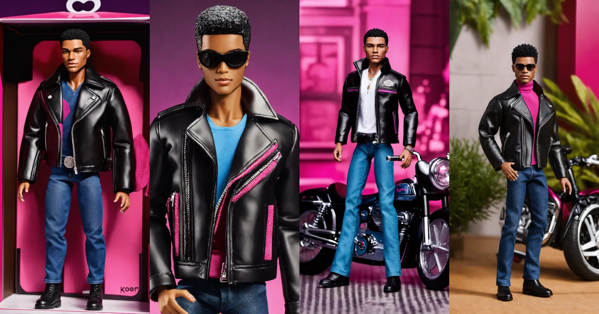 Lexica - Design the packaging for a Ken doll in a stylish, black ...