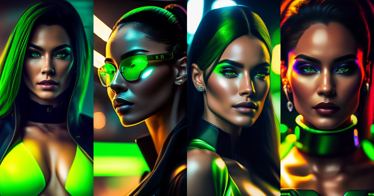 Lexica - Matrix, cyberpunk, stunningly beautiful female, futuristic, green, high resolution ...