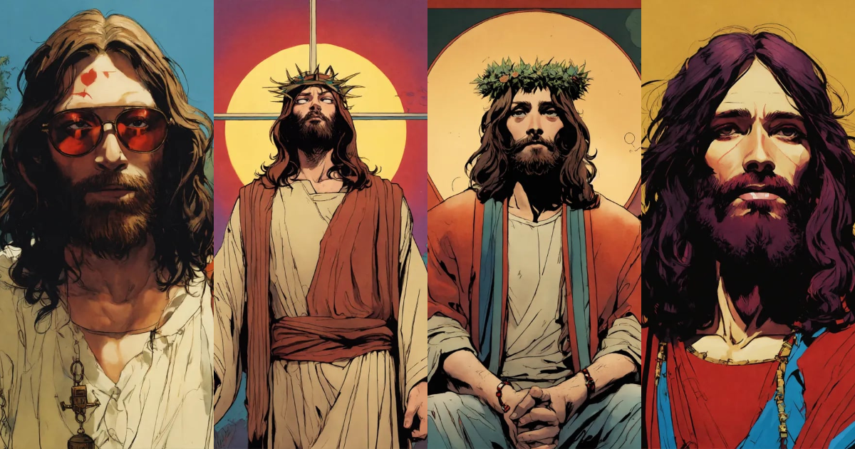 Lexica - Jesus by jamie hewlett, nft ape style, manga style, concept ...